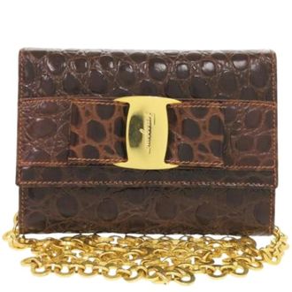Ferragamo Pre-owned Leder Schultertasche - - Pre-owned - Damen - Braun - ONE SIZE