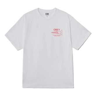 Obey Homme, Tops, Blanc, Taille: S Tee Magique avec Manches Courtes