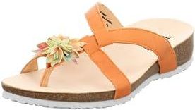 Think Damen JULIA chromfrei gegerbte nachhaltige Pantolette, ORANGE/KOMBI 5020