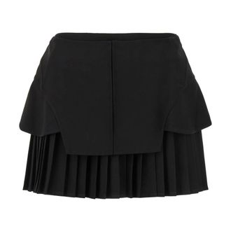 ADĀMO Andrea Adamo Femme, Jupes, Noir, Taille: 38 FR Mini-jupe pliss&eacute;e