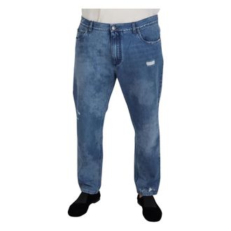 Dolce & Gabbana Blaue Gewaschene Baumwoll-Casual-Denim-Jeans - - Jeans - Herren - Blau - 2XL