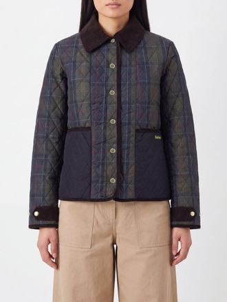 Barbour Gesteppte Ainsdale Wachsjacke von aus Baumwolle mit Tartan-Details