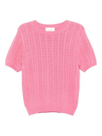 Lisa Yang Kurz&auml;rmeliges Oberteil aus Pointelle - Rosa