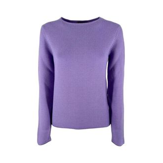 La Fileria Maille c&ocirc;tel&eacute;e &agrave; col rond - Femme - Pulls - Violet - Taille: 46 FR