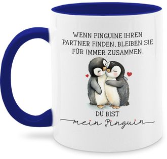 Shirtracer Tasse Tassen 325ml - Wenn Pinguine ihren Partner finden bleiben sie f&uuml;r immer zusammen I Partner Geschenke Valentinstag Geschenke P&auml;rchen Jahrestag Ge