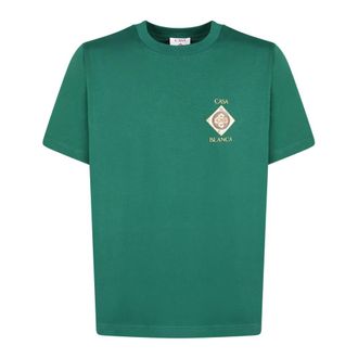 Casablanca Homme, Tops, Vert, Taille: XL Glass Logo Short Sleeve T-shirt