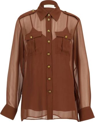 Zimmermann Femme, Blouses et Chemises, Brun, Taille: 40 FR Memento Pocket Shirt