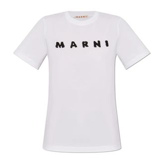 Marni T-Shirt mit Logo-Print - - Tops - Damen - Wei&szlig; - 2XS