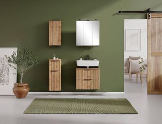 Casa home24 Waschbeckenunterschrank Schublade 60 x 54 x 35cm Braun/Beige