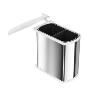 Hailo &Ouml;ko Flex K&uuml;chen-Abfalleimer, Edelstahl, Wei&szlig;, One Size