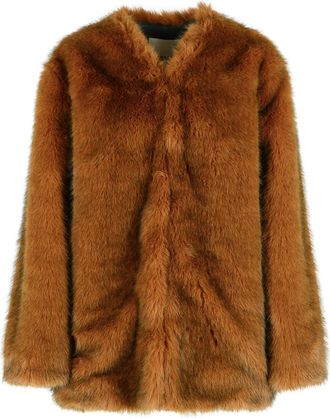 Isabel Marant Isabel Marant Manteau en fausse fourrure en polyester marron Aglae