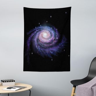Abakuhaus Galaxis Wandteppich, Celestial Galaxy Staub aus Weiches Mikrofaser Stoff Waschbar ohne Verblassen Digitaldruck, 110 x 150 cm, Schwarz Lila