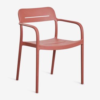 Sklum 4er-Set stapelbare Gartenst&uuml;hle mit Armlehnen aus Polypropylen Graneli Terracotta