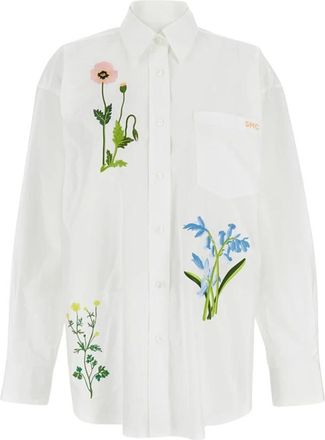 Stella McCartney Femme, Blouses et Chemises, Blanc, Taille: 36 FR Chemise &agrave; Broderies Florales
