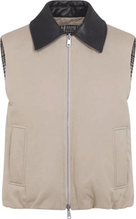 Brunello Cucinelli Femme, Vestes, Beige, Taille: 38 FR Padded Reversible Vest