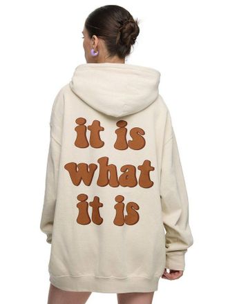 Worldclassca Hoodie Worldclassca Oversized IT IS Print Hoodie Kapuzenpullover Sweatshirt PRINT VORNE & HINTEN IT IS WHAT IT IS