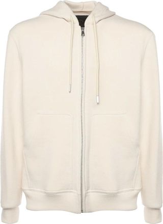 Giuliano Galiano Homme, Sweatshirts et sweats à capuche, Blanc, Taille: 3XL Pull Blanc avec Fermeture Éclair Capuche