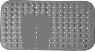 Generic 1 St&uuml;ck rutschfeste PVC-Duschmatte mit Saugn&auml;pfen und Abflussl&ouml;chern, 35 x 70 cm/13,7 27,5 Zoll Badewanne(Gray)