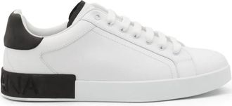 Dolce & Gabbana Low-Top Sneaker - Portofino Sneakers With Contrasting Black Details - Gr. 41,5 (EU) - in Weiß - für Damen