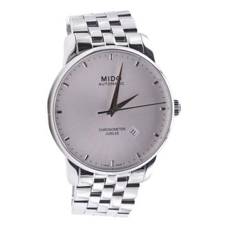 Mido Baroncelli Automatik Silber Zifferblatt Uhr - - Accessories - Herren - Grau - ONE SIZE