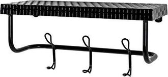 Haku Möbel Wandgarderobe schwarz, Metall - Maße: B 42 cm x H 19 cm x T 16 cm, Style: Modern