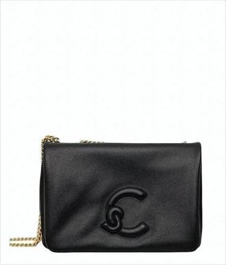 Coccinelle Hobo Bags - Structured Black Leather Handbag - Gr. unisize - in Wei&szlig; - f&uuml;r Damen