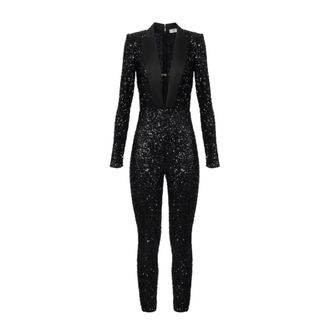 Elisabetta Franchi Femme, Combinaisons et Ensembles, Noir, Taille: 42 FR Combinaison Paillettes Tapis Rouge