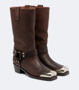 PARIS TEXAS Bottines Roxy en cuir &agrave; ornements