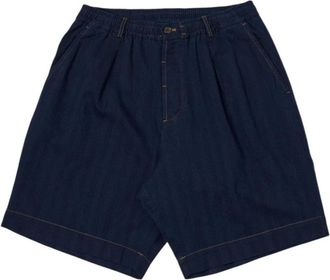 Universal Works Homme, Shorts, Bleu, Taille: W30 Pleated Track Short