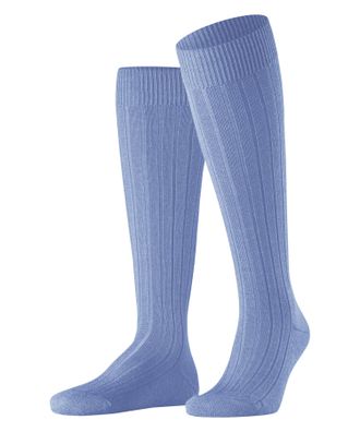 Falke Herren Kniestrümpfe Teppich Im Schuh M KH Wolle lang einfarbig 1 Paar, Blau (Arcticblue 6367), 41-42