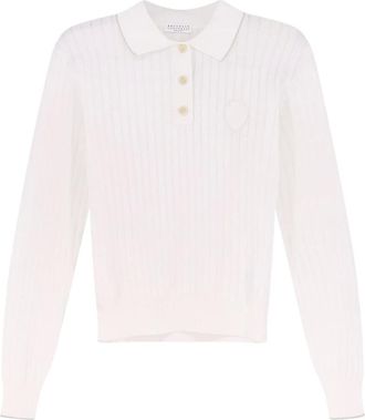 Brunello Cucinelli Polo en coton - Femme - Tops - Blanc - Taille: 36 FR