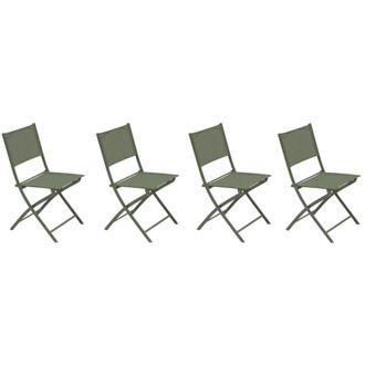 Hesperide Lot de 4 chaises de jardin pliante m&eacute;tal Modula Laurier- Hesperide