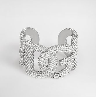 Dolce & Gabbana Armreif Aus Strass Mit Dg-logo - Frau Bijoux Silber Metall Onesize