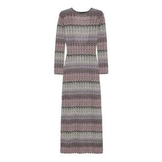 Missoni Femme, Robes, Multicolore, Taille: 34 FR Robe Longue Zig Zag avec Dos D&eacute;coup&eacute; Ovale