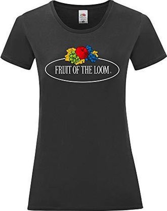 Fruit Of The Loom FOTL Vintage Ladies Tee (Sml Logo) - Black - L