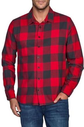 Riverso Chemise de Loisirs RIVArne - Coupe Droite - en Flanelle - Manches Longues - Gris, Marron, Jaune, Rouge, Vert - S - 5XL - 100% Coton - Rouge Cerise (15