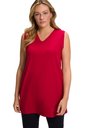 Ulla Popken Damen Basic-v-top T-Shirts, Mohn, 66-68 EU