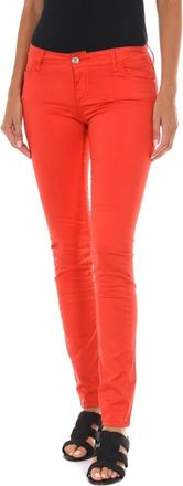 Met Lange Hosen mit schmalem Saum - - Jeans - Damen - Rot - W28