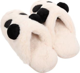 Garneck Pantoufles Souples Panda en Peluche Douce Pantoufles Dint&eacute;rieur pour Femmes Taille 37-38 Chaleur Automnale