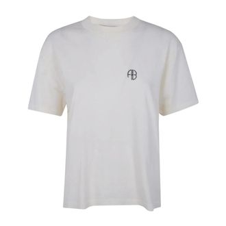 Anine Bing Jaylin Tee Monogram - - Tops - Damen - Wei&szlig; - M