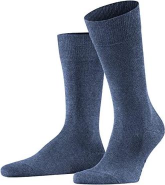 Falke Family M So coton durable unies 1 paire, Chaussettes Homme, Bleu Light Denim 6660, 43-46