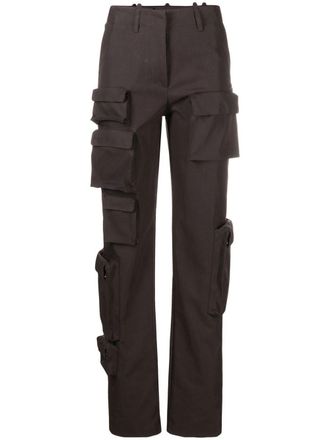 Off-white pantalon cargo &agrave; taille haute - DARK GREY NO COLOR