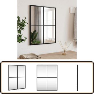 vidaXL Wandspiegel Schwarz 40x50 cm Rechteckig Eisen - Wandspiegel - Schwarzer Spiegel - Rechteckiger Spiegel - Badezimmerspiegel - Wohnzimmerspiegel