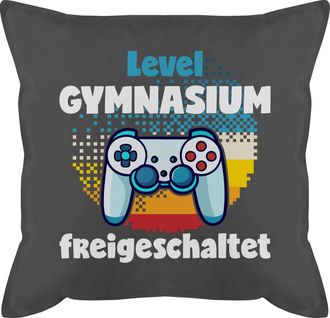 Shirtracer Kissen 50x50 - Grundschule Abgänger - Level Gymnasium freigeschaltet | Geschenk Gymnasiumseintritt | Geschenkidee Übertritt ins Gymnasium - 50 x 50 cm