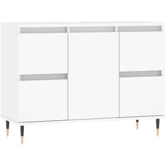 vidaXL Badschrank Wei&szlig; 80x33x60 cm Holzwerkstoff Vidaxl