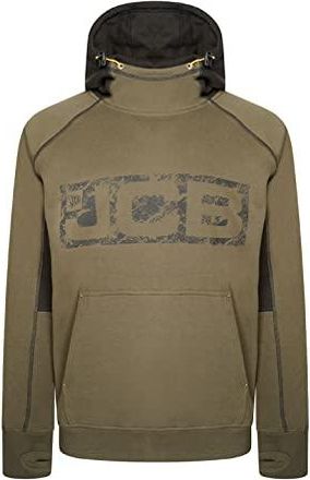 JCB Sweat à capuche Horton XXL - Fabriqué avec 80 % coton et 20 % polyester - Sweat à capuche pour homme - Avec logo JCB - Vêtements pour homme - Coudière