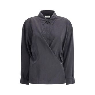 Christophe Lemaire Straight Collar Twisted Shirt - - Blouses & Shirts - Damen - Schwarzk - L