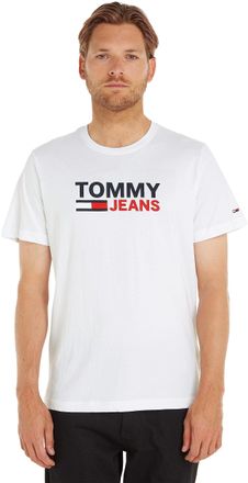 Tommy Jeans Tjm Reg Corp Logo Tee Kurzarm T-Shirts, Herren, Wei&szlig; (White), Xs