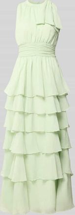 Neo Noir Abendkleid mit Volantsaum Modell MARLI