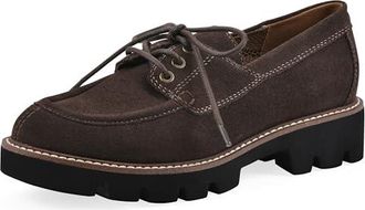 White Mountain White Mountain Mocassins &agrave; lacets Gino pour femme, Daim marron coco, 39.5 EU Large